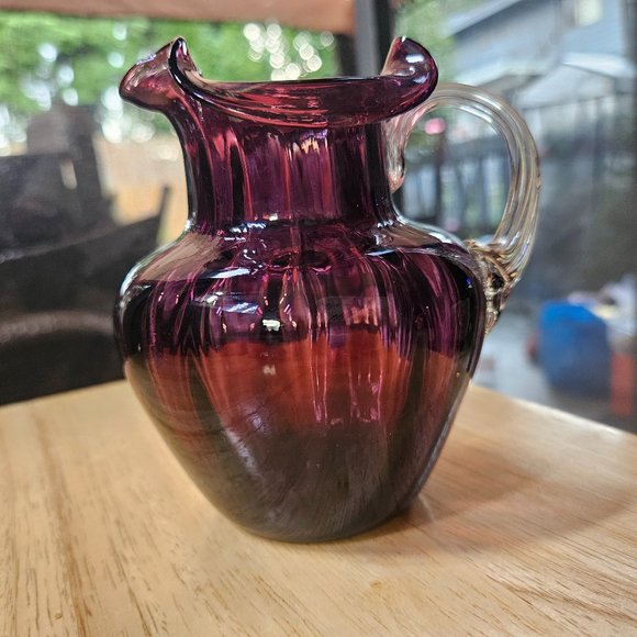 Dining | A Beautiful Amethyst Color Pitcher With Fluted Edges | Poshmark